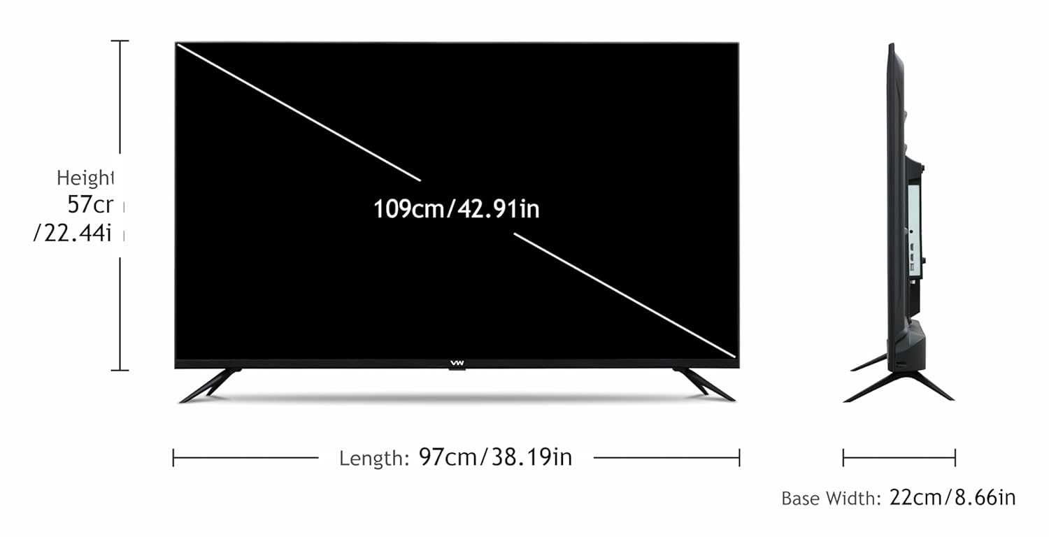VW 109 cm (43 inches) 4K Ultra HD Smart QLED Google TV (Black) | with ...