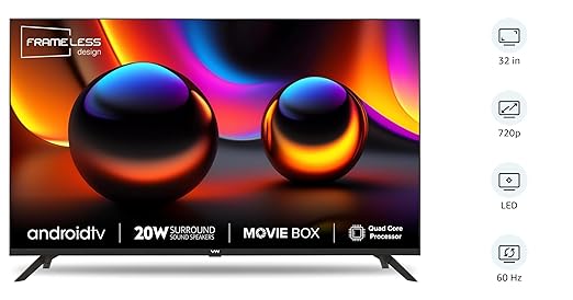 VW 80 cm (32 inches) Frameless Series HD Ready Android Smart LED TV VW ...