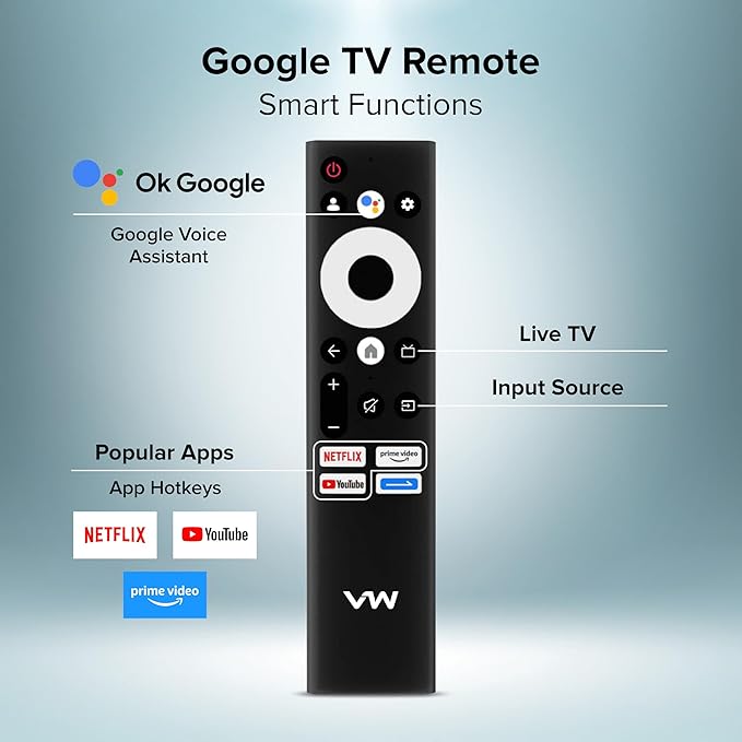VW 109 cm (43 inches) 4K Ultra HD Smart QLED Google TV (Black) | with ...