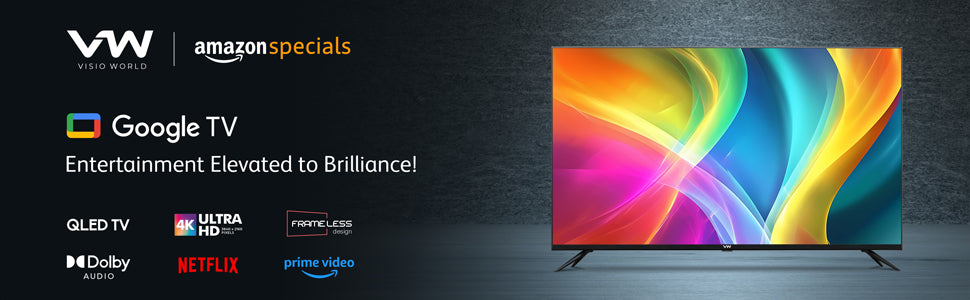 VW 109 cm (43 inches) 4K Ultra HD Smart QLED Google TV (Black) | with ...